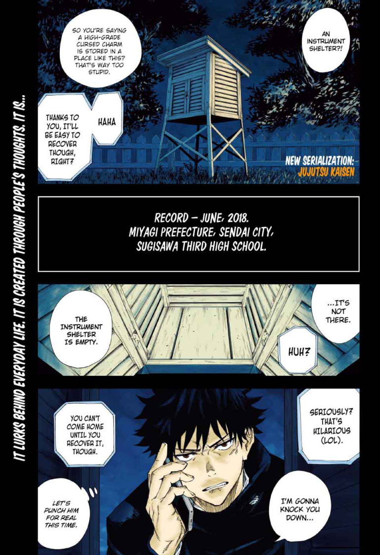 Read Jujutsu Kaisen, Chapter 1: The Beginning of JJK Manga
